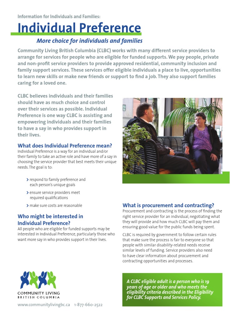 Information For Families Individual Preference Oct 2013 | PDF ...