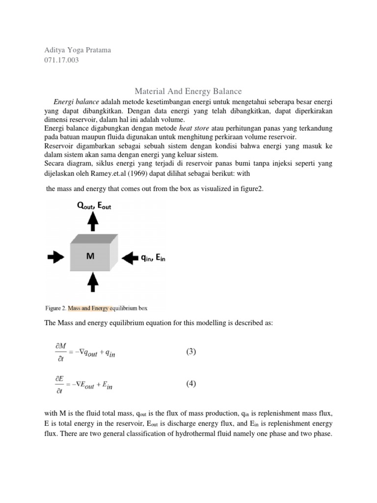 Mass and Energy Balance | PDF