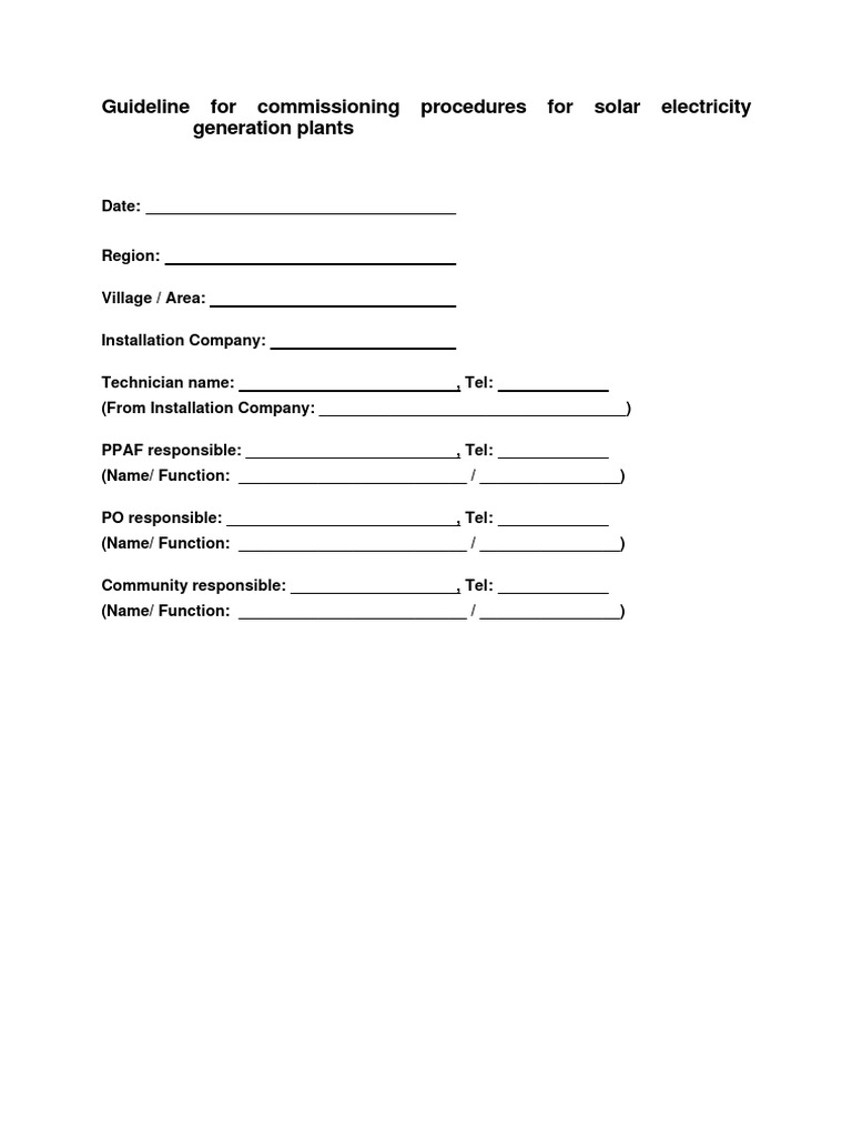 Commissioning PV | PDF | Alternating Current | Photovoltaics
