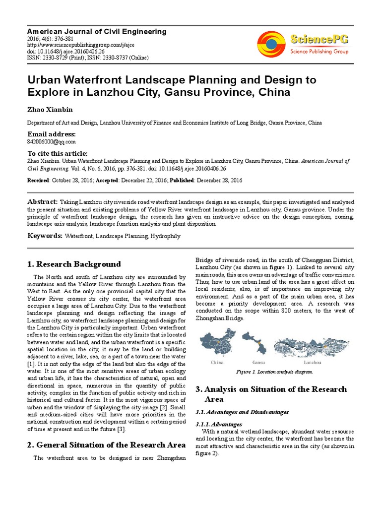 Urban Waterfront Landscape Planning and Design To Explore in Lanzhou ...