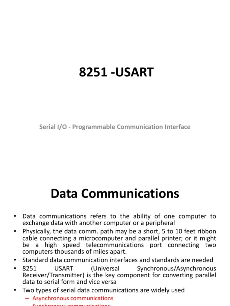 Serial Communication Interface: 8251 USART | PDF | Media Technology ...
