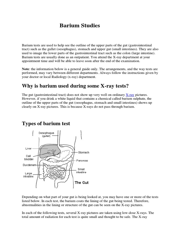 Types of Barium Studies | PDF | Gastrointestinal Tract | Esophagus