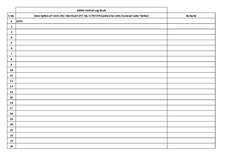 LOG Book Format | PDF