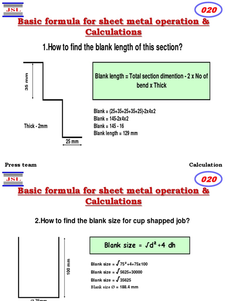 Sheet Matel Calculations | PDF | Sheet Metal | Conservation And Restoration