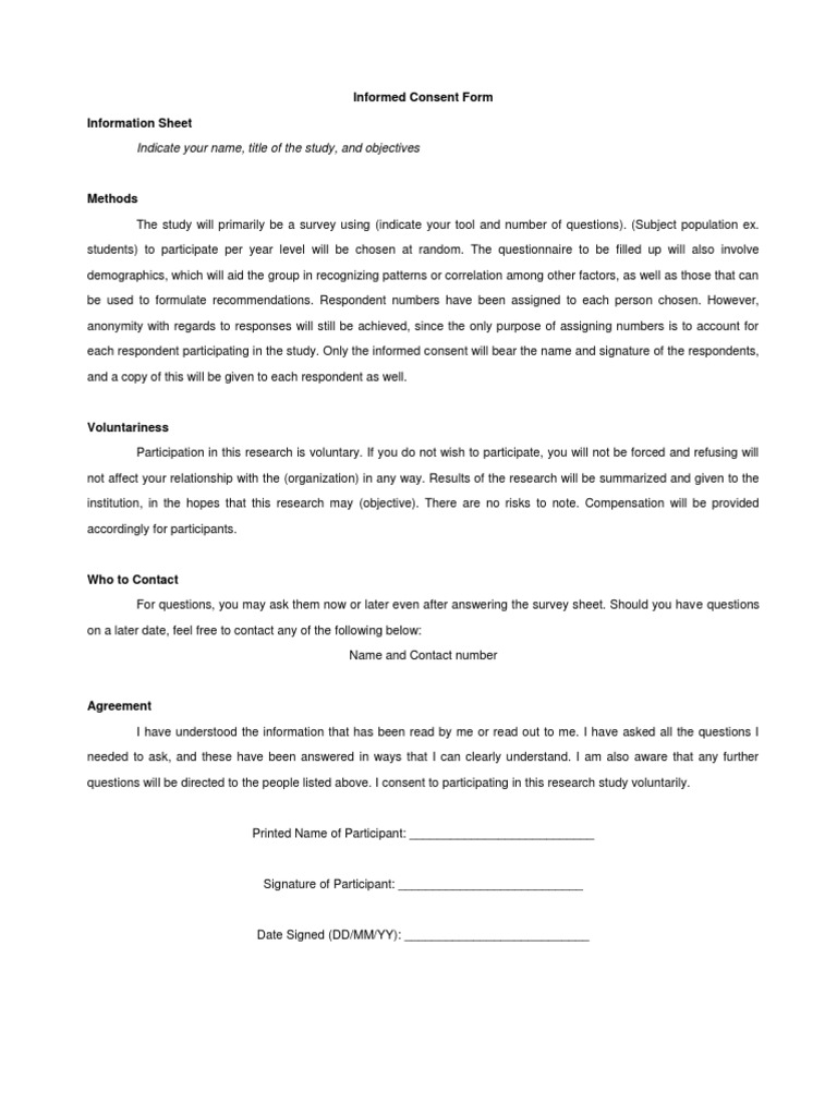 Informed Consent Template | PDF