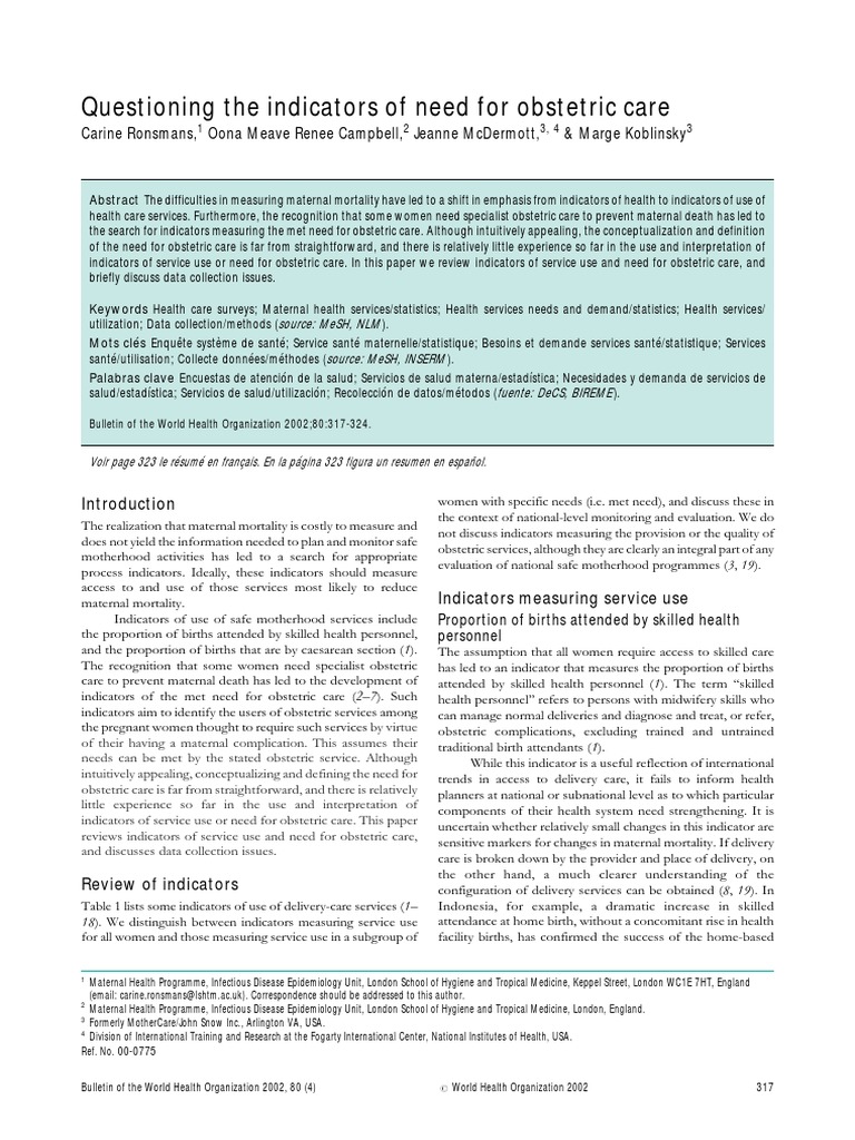 Questionnaire For OB - JOURNAL | PDF | Maternal Death | Childbirth