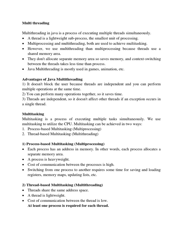 OOPJ MultiThreading NJB PDF | PDF | Process (Computing) | Thread (Computing)