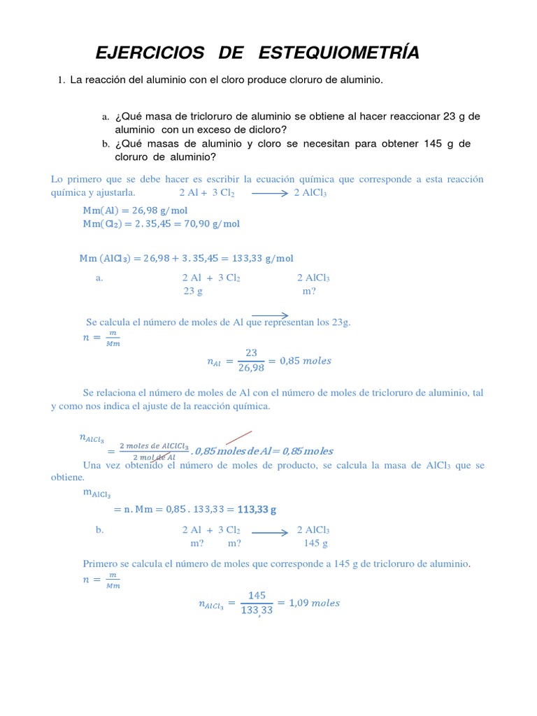 Ejercicios de Estequiometria | PDF | Gases | Celsius