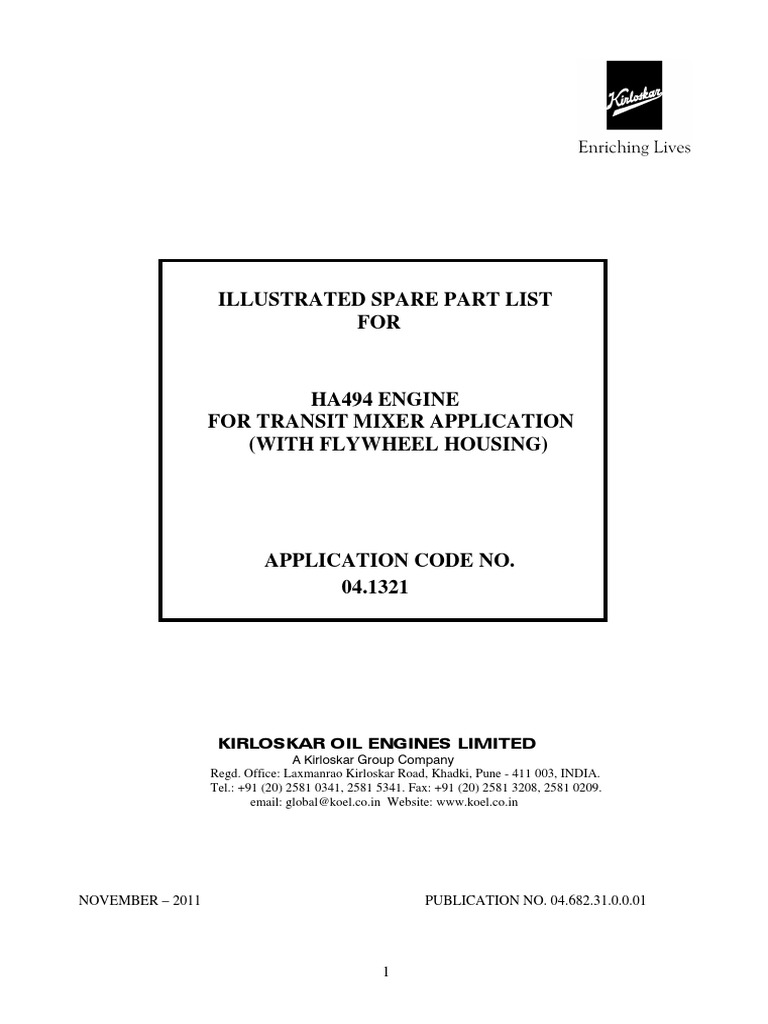 Koel Engine, Ha Parts Manual 04.682.31.0.01 | PDF | Piston | Internal ...