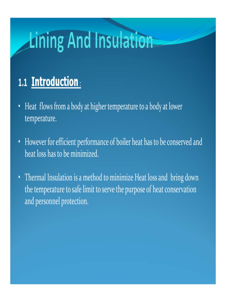 Lining and Insulation | PDF | Refractory | Thermal Insulation