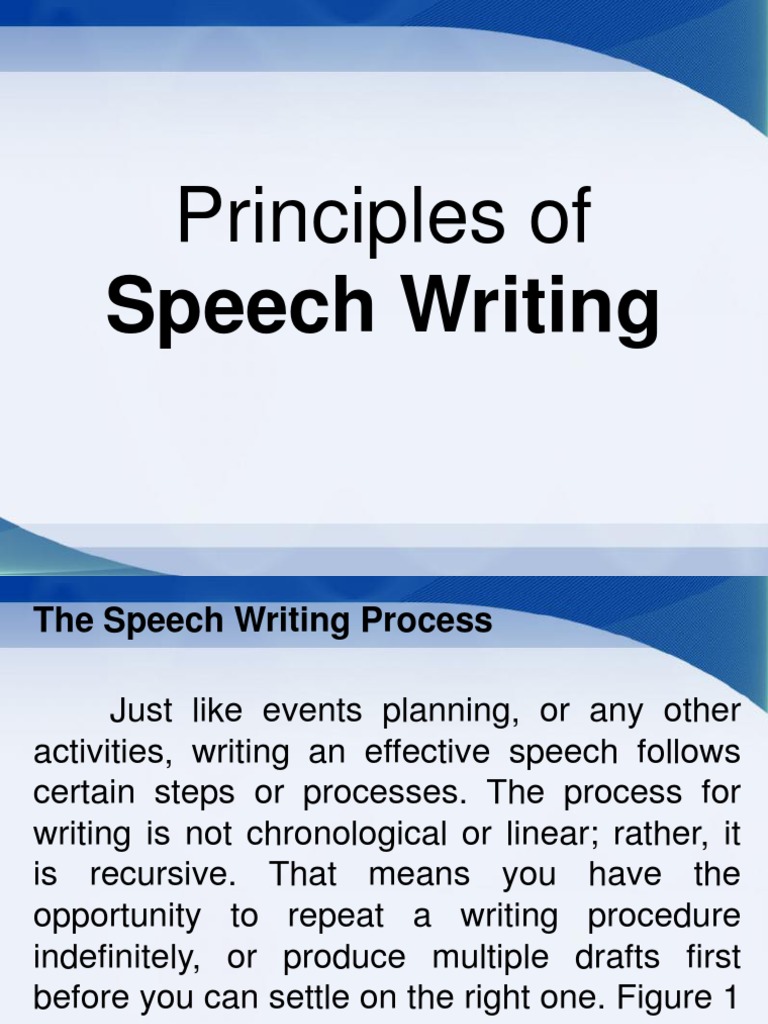 Principles of Speech Writing | PDF | Public Speaking | Attention