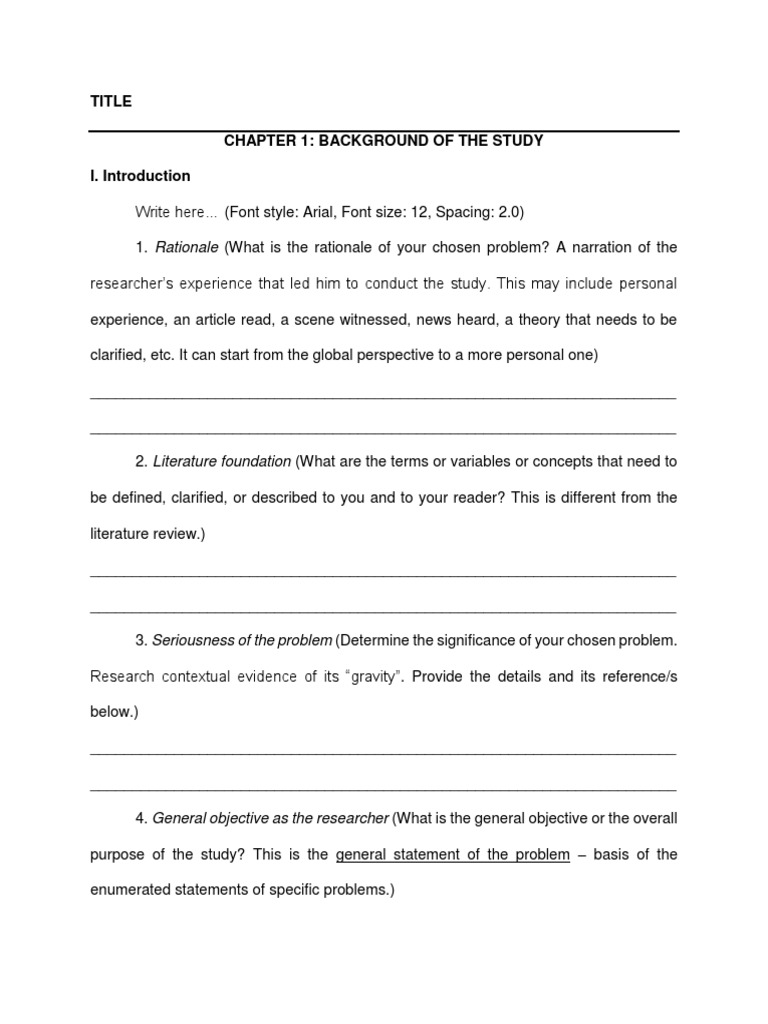 Title Chapter 1: Background of The Study | PDF | Academic Discipline Interactions | Science