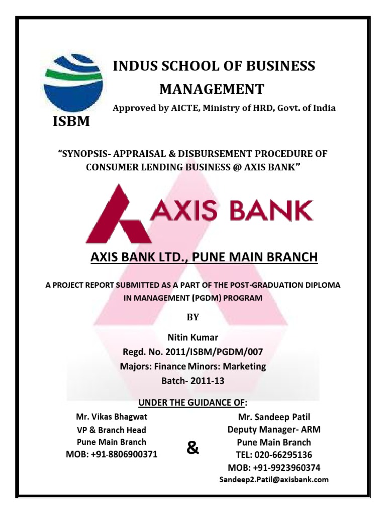 SYNOPSIS - APPRAISAL and DISBURSEMENT PRO PDF | PDF | Loans | Credit Card