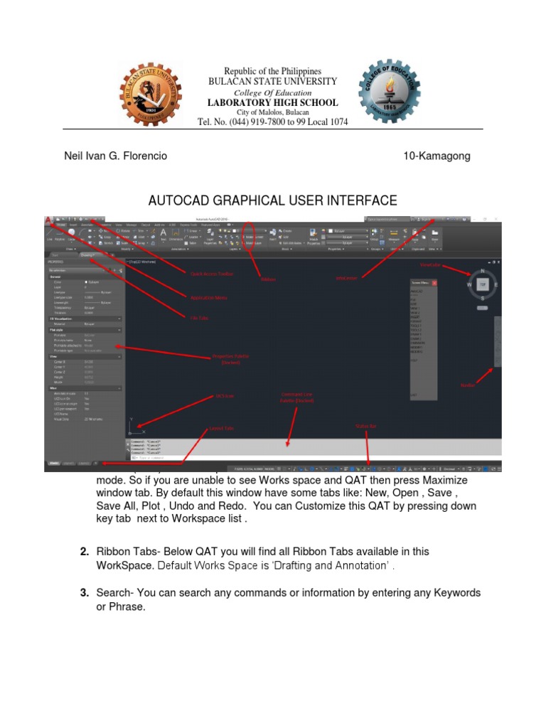 Autocad Graphical User Interface: 1. Quick Access Toolbar-In Above Window You Are Not Able To ...