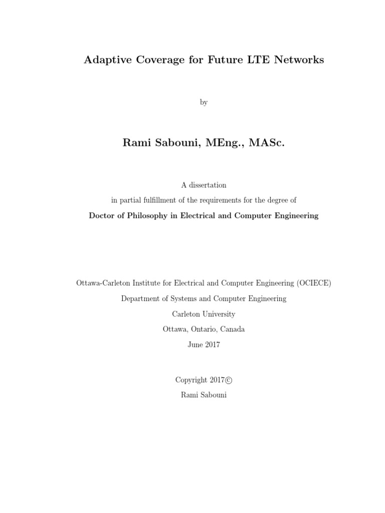 Sabouni Adaptivecoverageforfutureltenetworks | PDF | Networks | Data ...
