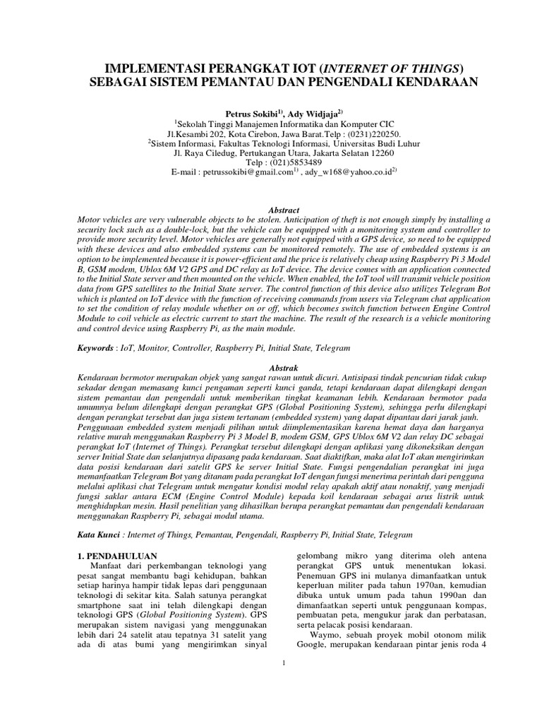 Implementasi Perangkat Iot Internet of T PDF | PDF | Komputasi ...