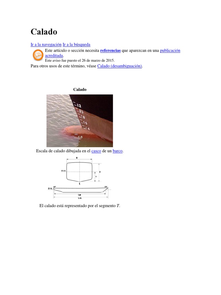 Calado | PDF | Buques | Embarcación