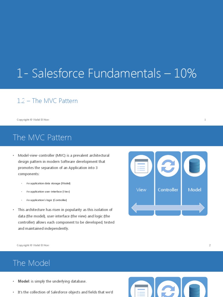 1.2 Salesforce Fundamentals The MVC Pattern | PDF | Model–View ...