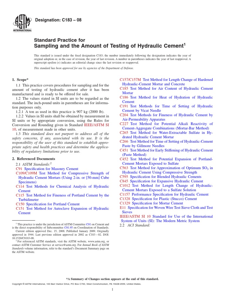 ASTM 186 | Cement | Specification (Technical Standard)