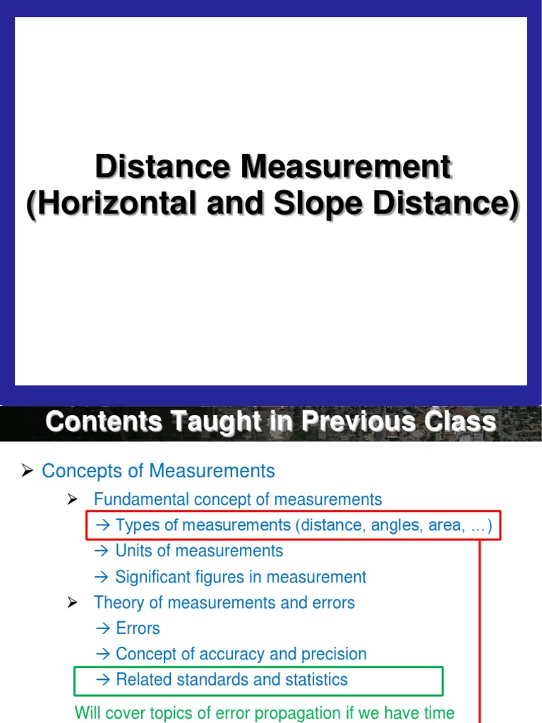 Distance Measurement (Horizontal and Slope Distance) | PDF | Scientific ...