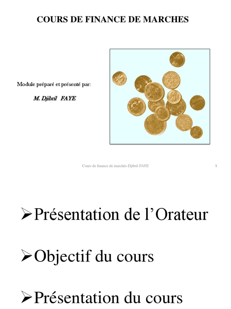 Presentation Cours Finance de Marches | PDF | Obligation (Finance) | Prêts