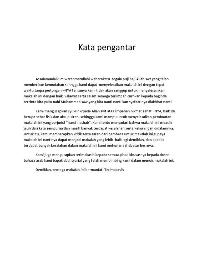 Huruf Nashab dalam Bahasa Arab | PDF