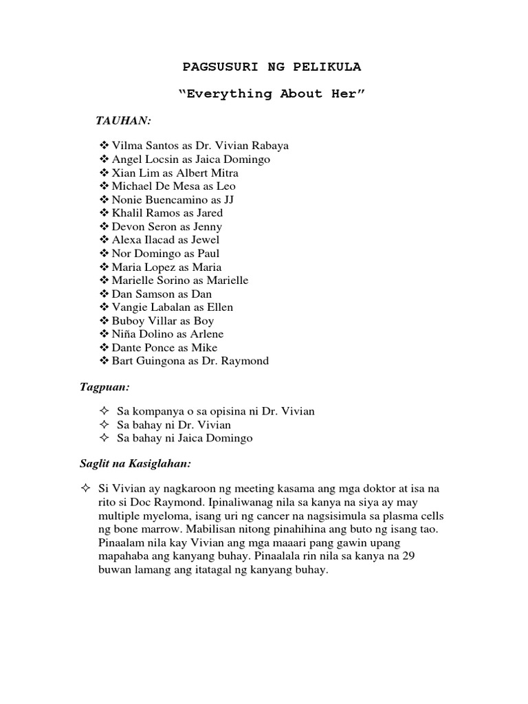 Pagsusuri NG Pelikula | PDF