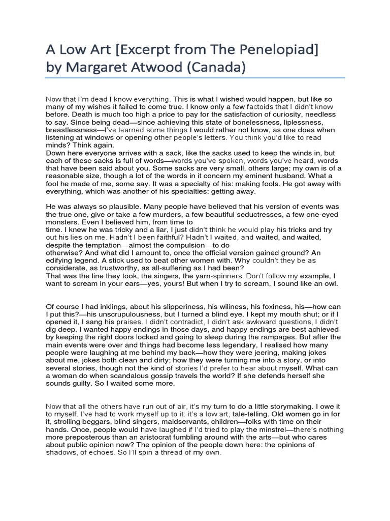 Low Art Excerpt and Guide | PDF | Penelope | Hell