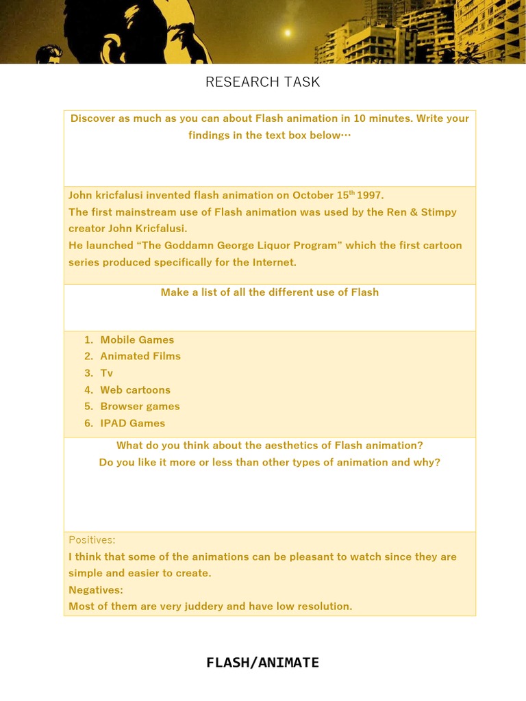 Flash Animation Handout | PDF