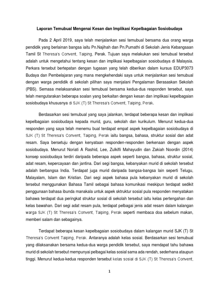 Laporan Temu Bual | PDF