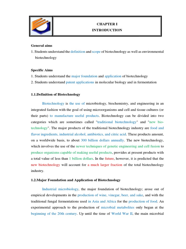 Chapter1 Introduction | PDF | Biotechnology | Microorganism