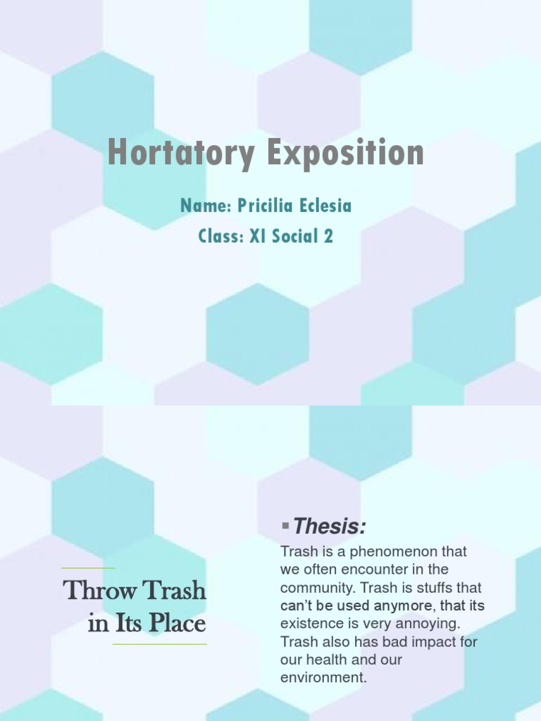 Hortatory Exposition | PDF | Waste | Environment