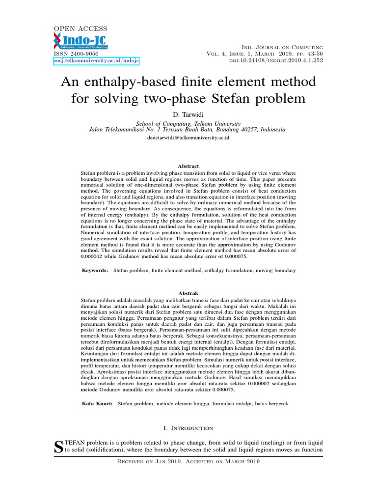 Enthalpy Based Finite Element Method | PDF | Finite Element Method | Numerical Analysis