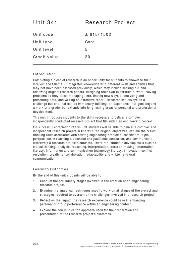 Unit 34 Research Project | PDF | Data Analysis | Cognition