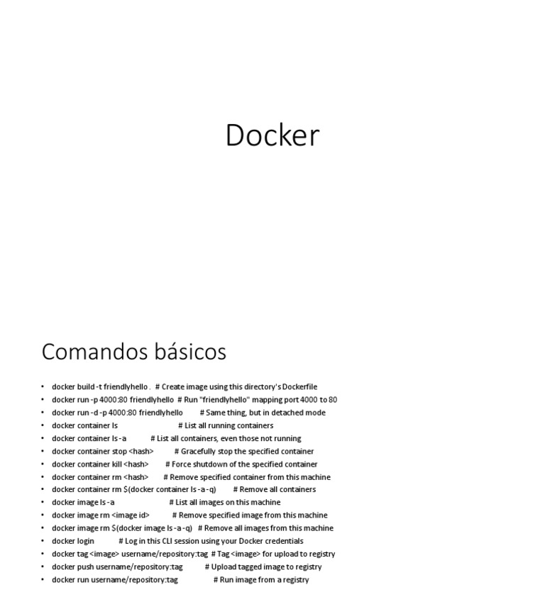 Comandos Básicos de Docker | PDF | Computers
