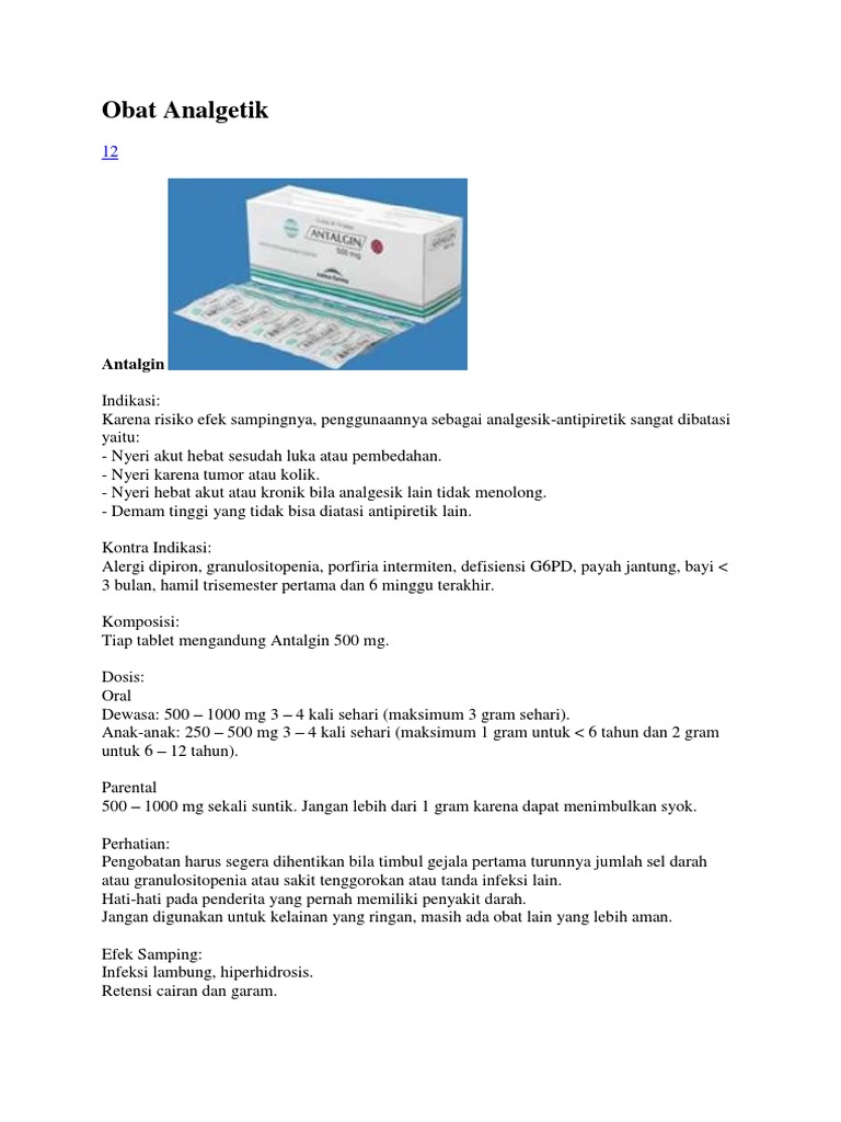 Obat Analgetik | PDF