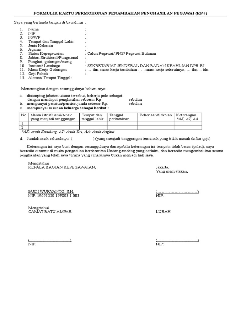 Formulir KP4 | PDF | Hukum