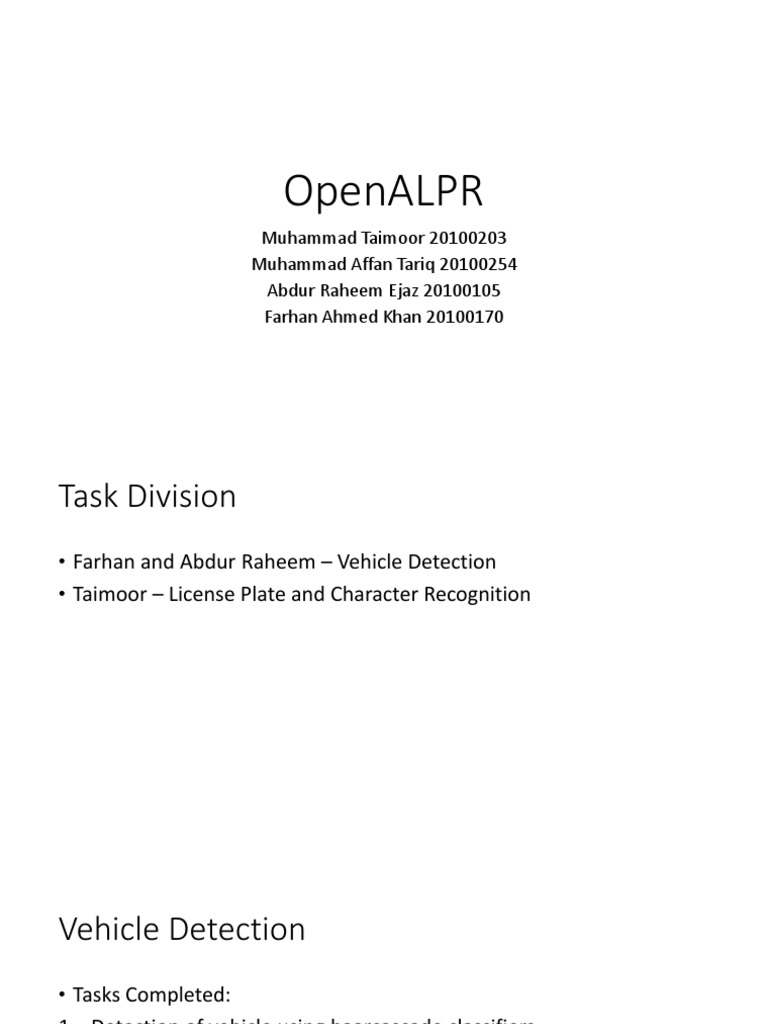 OpenALPR Presentation Template | PDF | Business