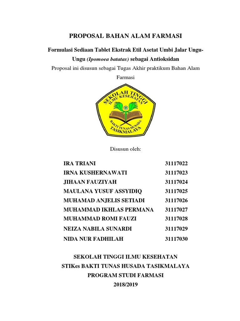 Proposal Bahan Alam Farmasi - 1 | PDF