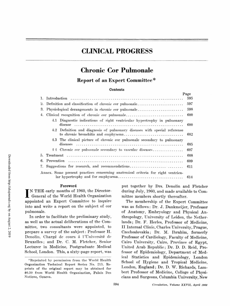 Clinical Progress: Report of Expert Committee | PDF | Lung | Chronic ...