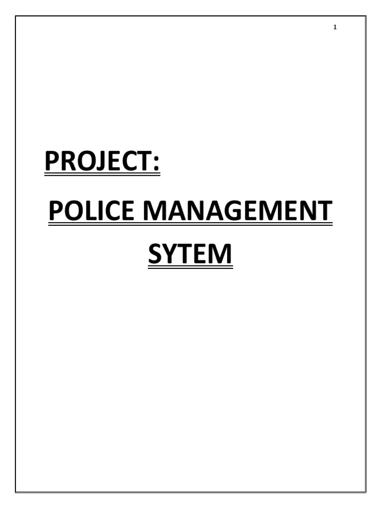 Police Managment System | PDF | Police Officer | Databases