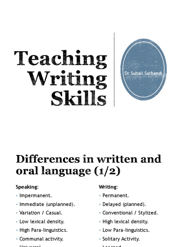 Teaching Writing Skills Effectively | PDF | Genre | English As A Second ...