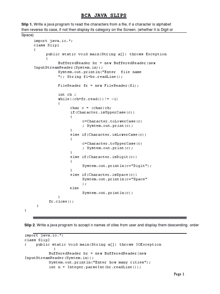Java Programs | PDF | Method (Computer Programming) | Filename