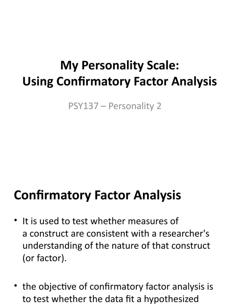 Lesson 6 - Confirmatory Factor Analysis | PDF | Cronbach's Alpha | Data Analysis