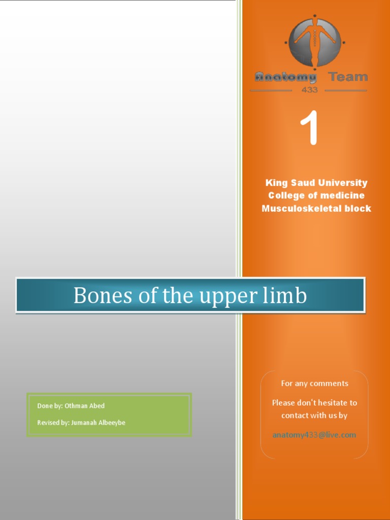 1-Bones of The Upper Limb Final-2 | PDF | Hand | Elbow