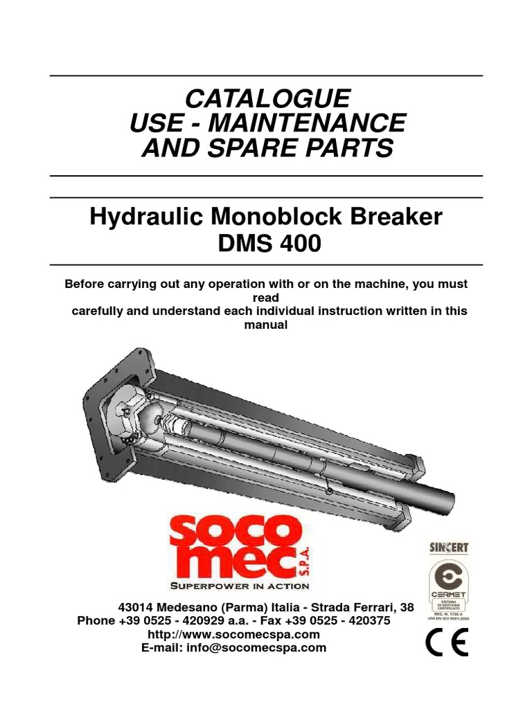 Catalogue Use - Maintenance and Spare Parts: Hydraulic Monoblock ...