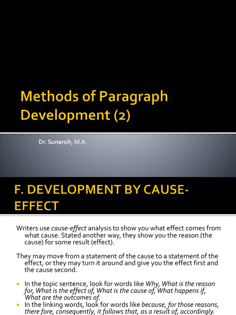 Paragraph Development | PDF | Narrative | Causality
