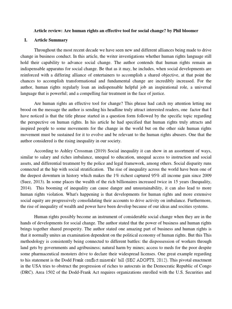 Article Review in History | PDF | Economic Inequality | Discrimination ...