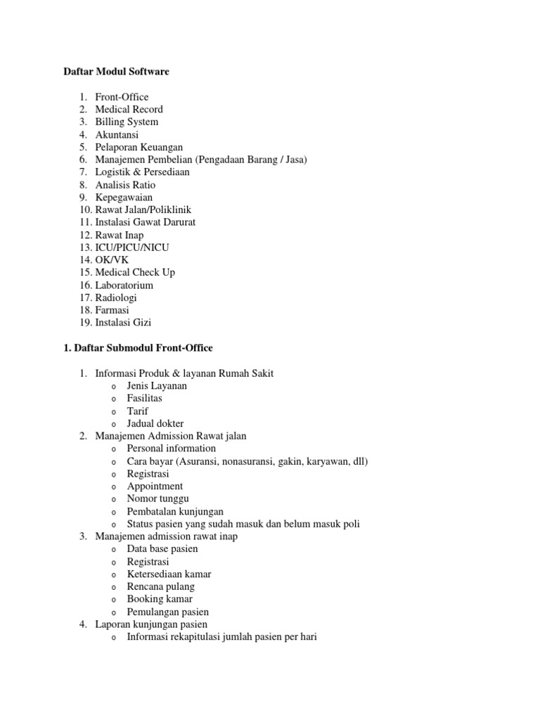 Contoh Modul SIM RS | PDF | Pengembangan Diri | Kesehatan Holistik
