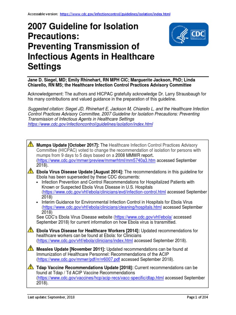 Isolation Guidelines Health | PDF | Infection Control | Hospital ...